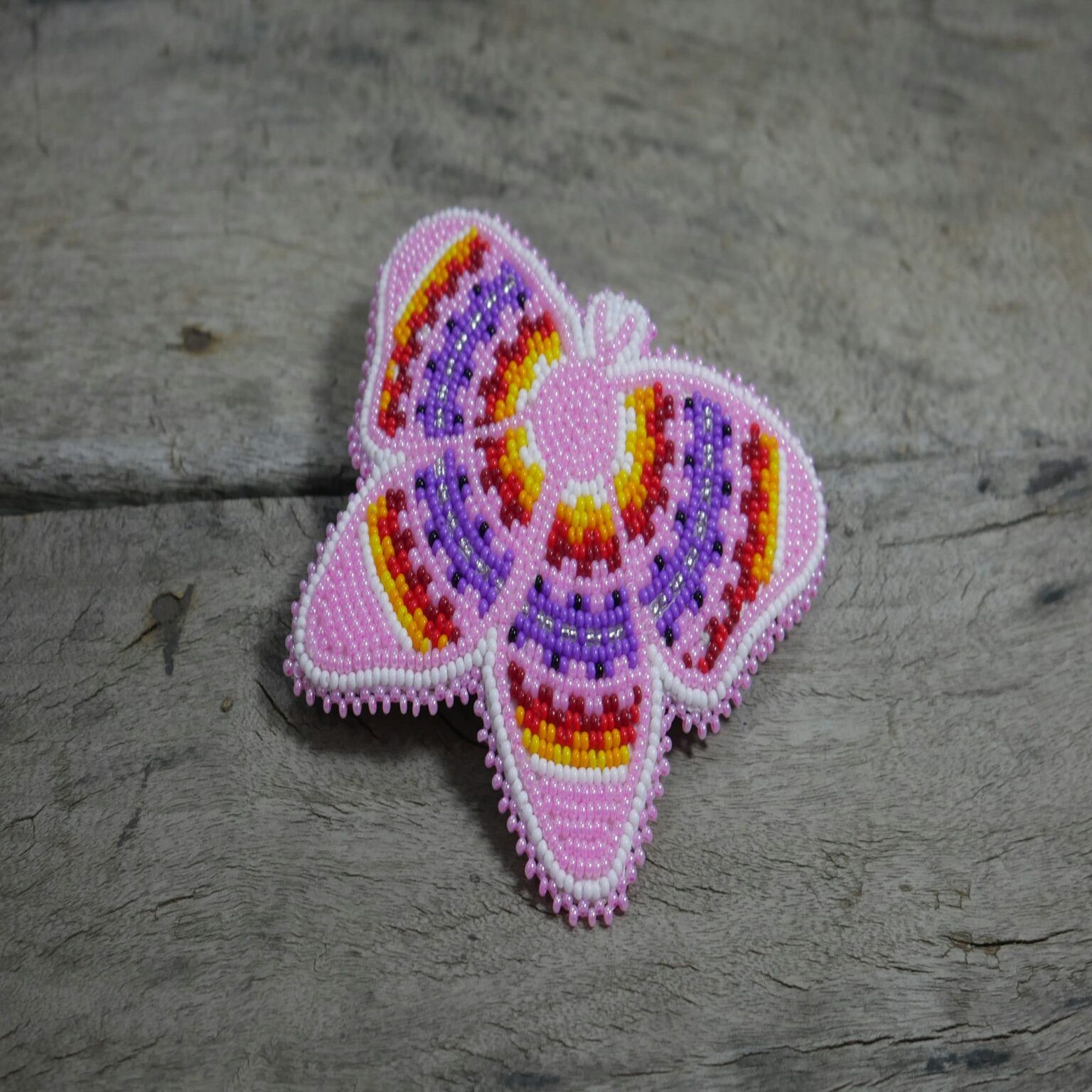 Pink Native American Style Beaded Hair Clip - Buybeaded-Wholesale