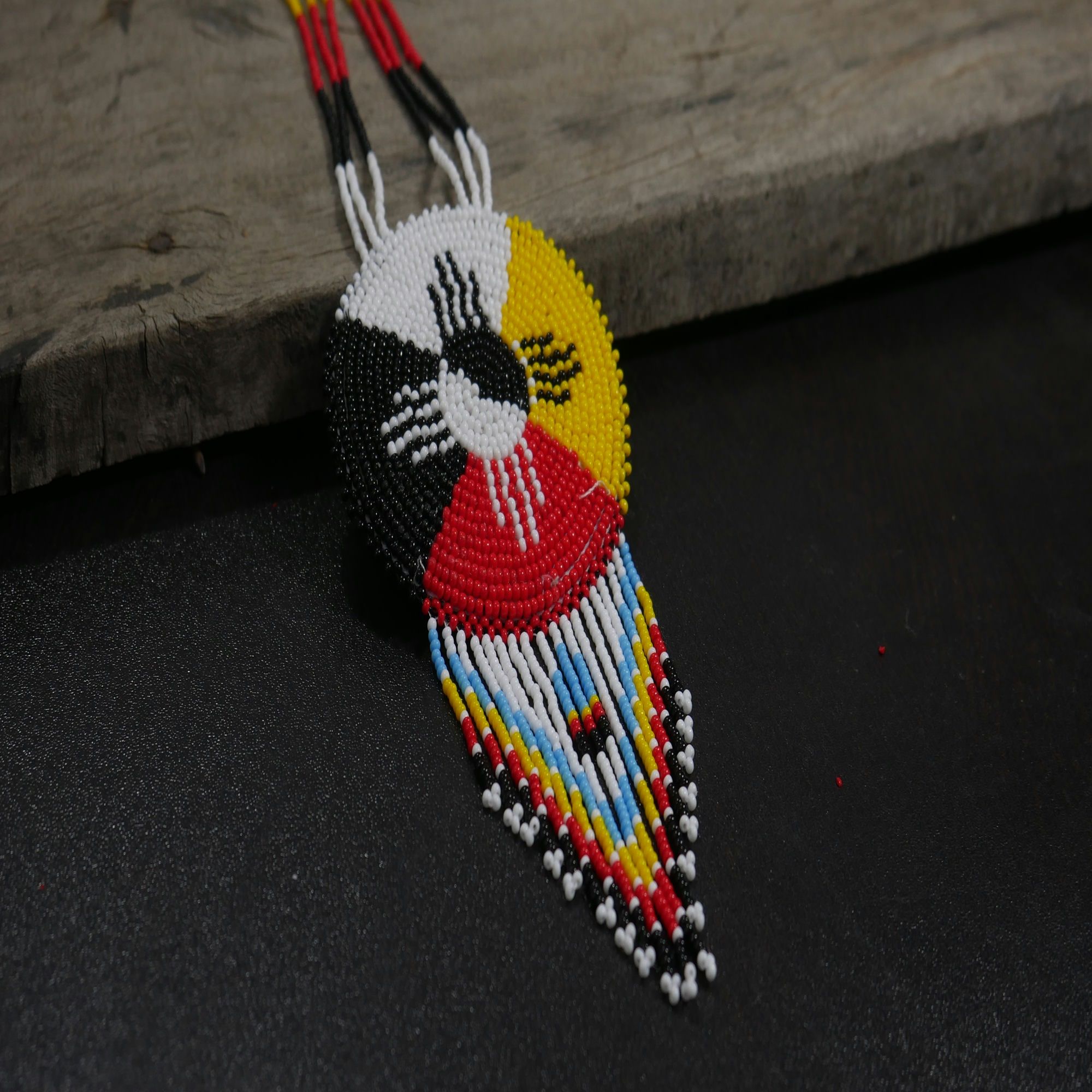 Native American Style Beaded Medallion Necklace (Multicolor ...